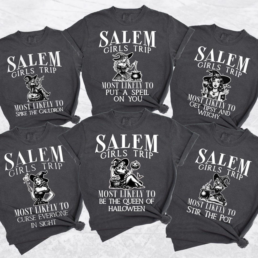 Salem Girls Trip Shirts, Most Likely to Salem, Matching Halloween Group ...