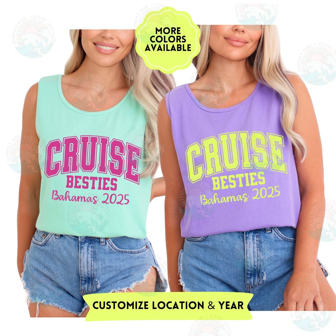 Cruise Besties Tank Top, Group Vacation Shirt, Comfort Colors Girls ...