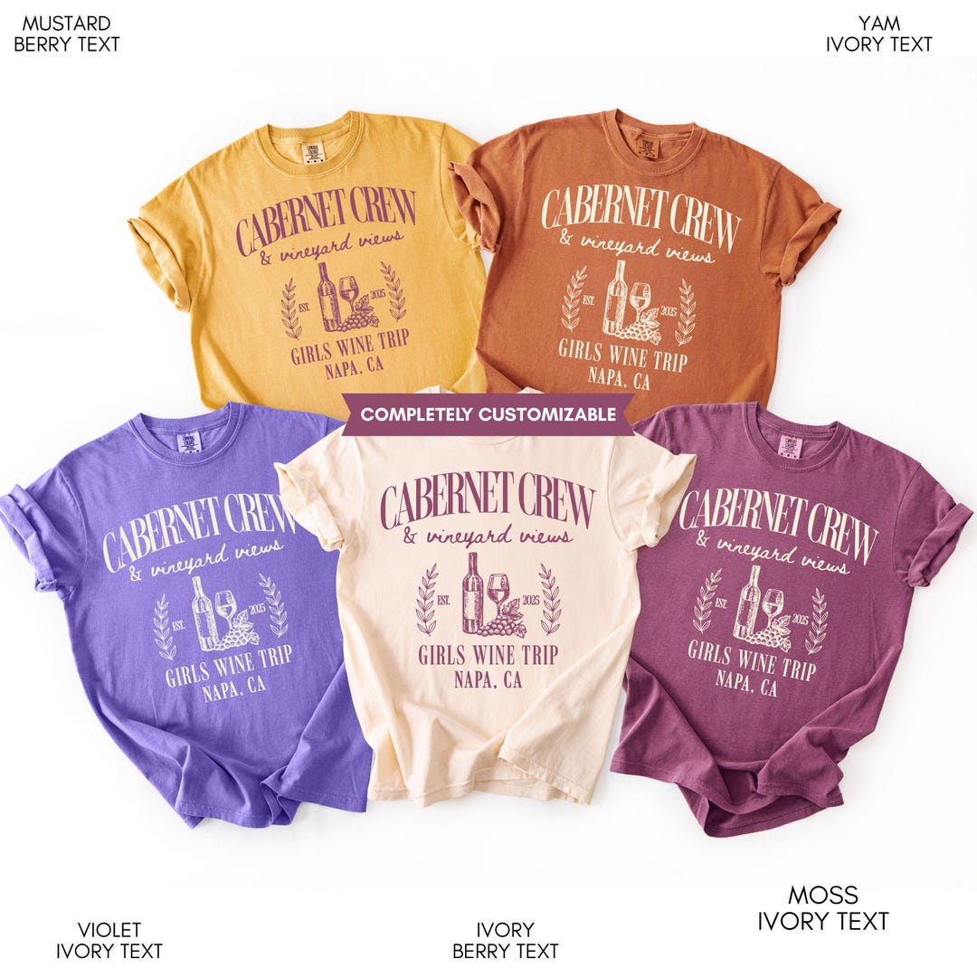 Girls Wine Trip Shirts, Personalized Birthday Group Tshirt, Vineyard ...