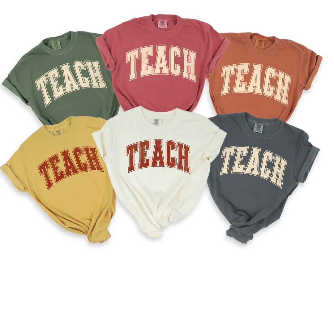 Fall Teacher Shirts, Varsity Comfort Colors Halloween Teacher Group ...