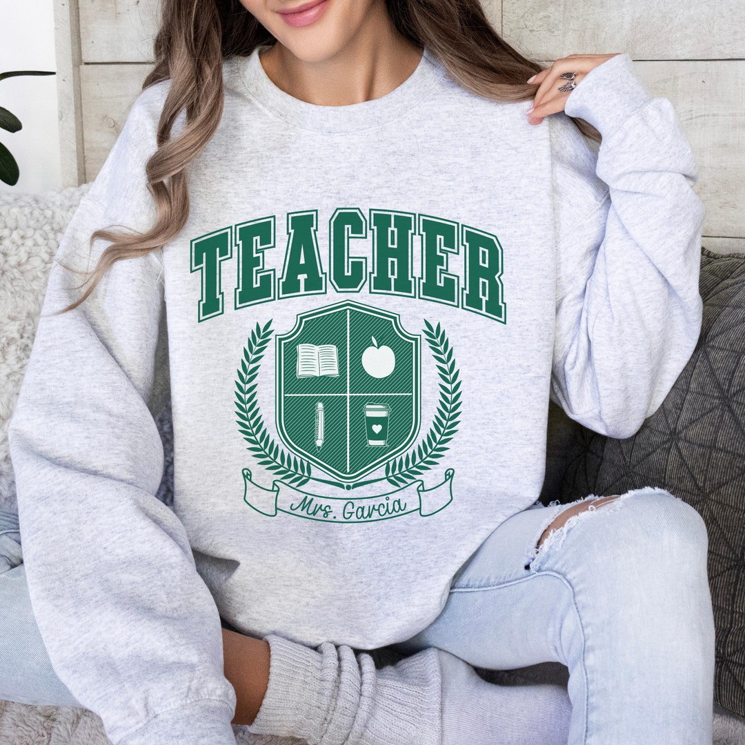Personalized Teacher Sweatshirt Custom Teacher T Winter Etsy