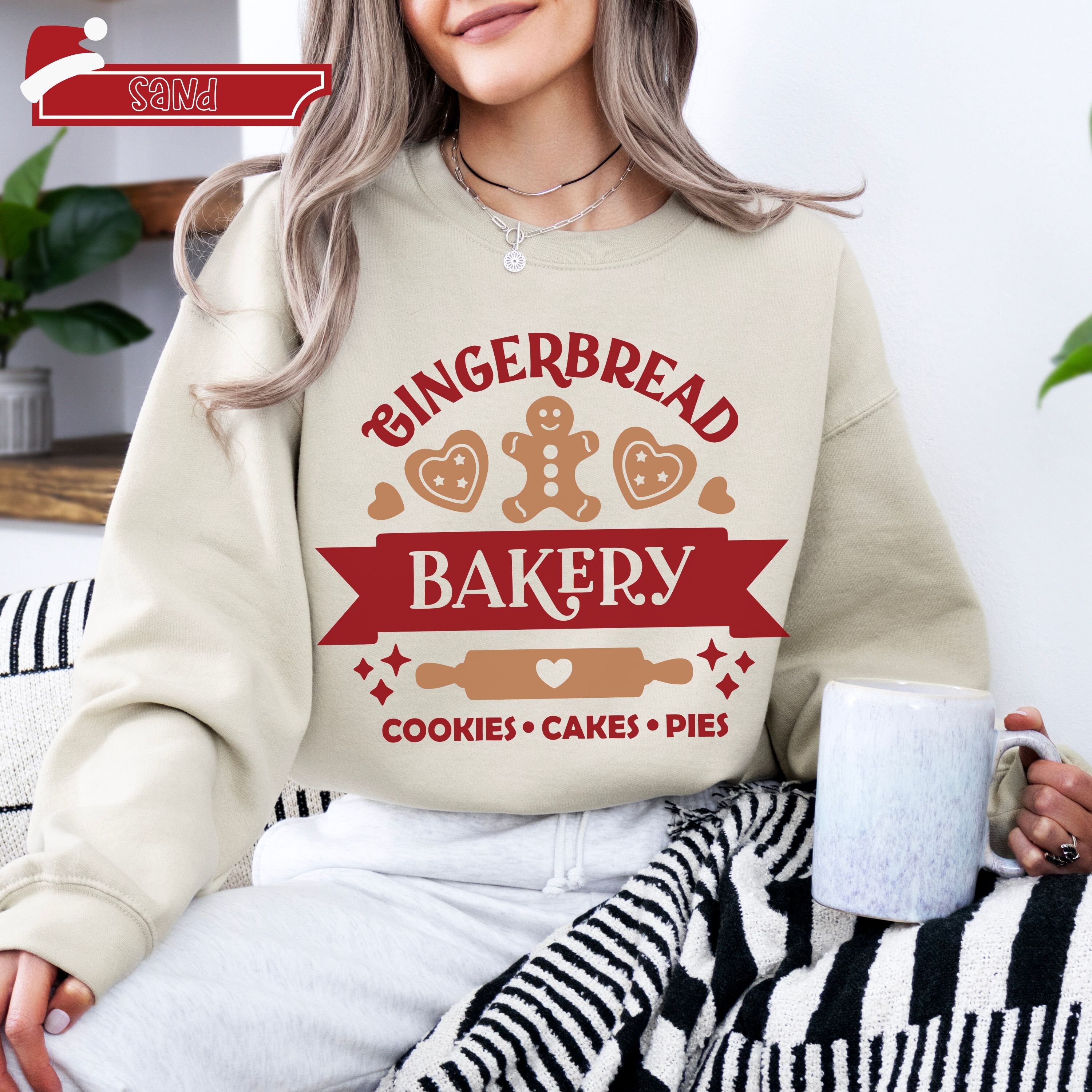 Christmas Baking Sweatshirt, Cute Gingerbread Sweater, Gift for Baker ...