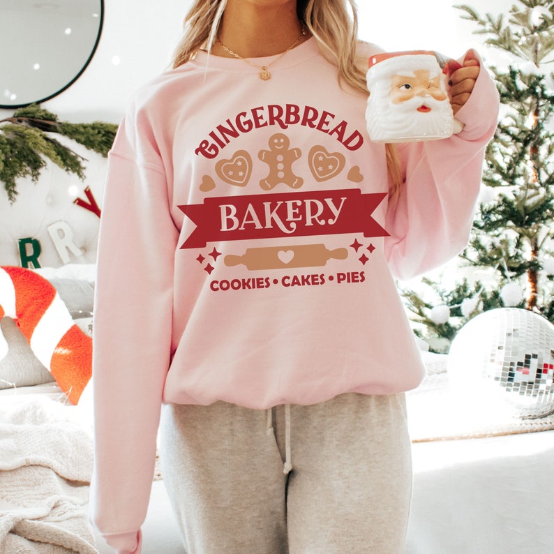 Christmas Baking Sweatshirt, Cute Gingerbread Sweater, Gift for Baker ...