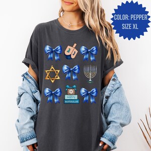 Hanukkah Bows Shirt, Hanukkah Gift, Chanukah Tshirt, Comfort Colors ...