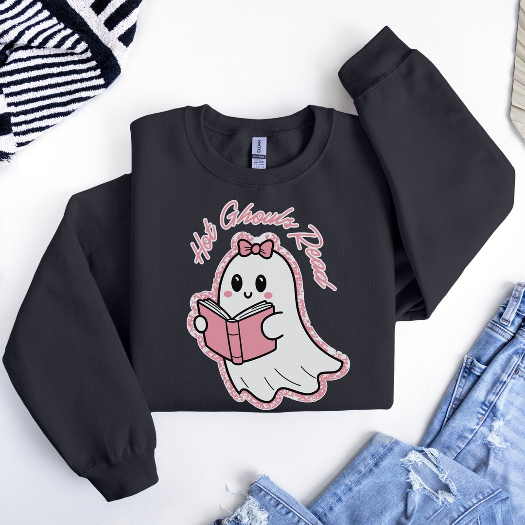 Bookish Ghost Sweatshirt, Halloween SMUT Sweater, Ghost Reading ...