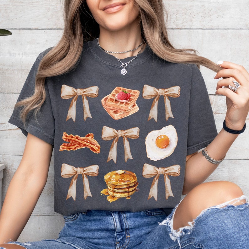 Brunch Bows Shirt, Breakfast Tshirt, Comfort Colors Brunch Club Graphic ...