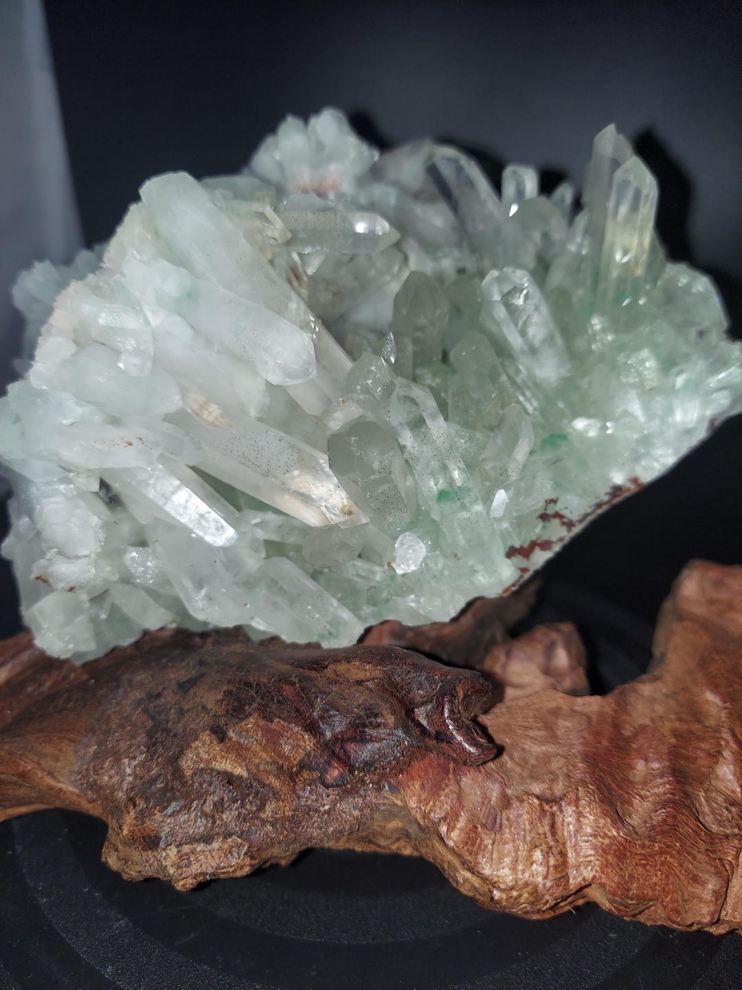 1166g Unique Sandwich Jade Phantom Cluster Quartz With Hidden Pyramid ...