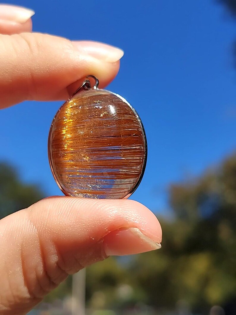Natural Copper Rutilated Quartz Rare Hair Crystal Pendant/fortune ...