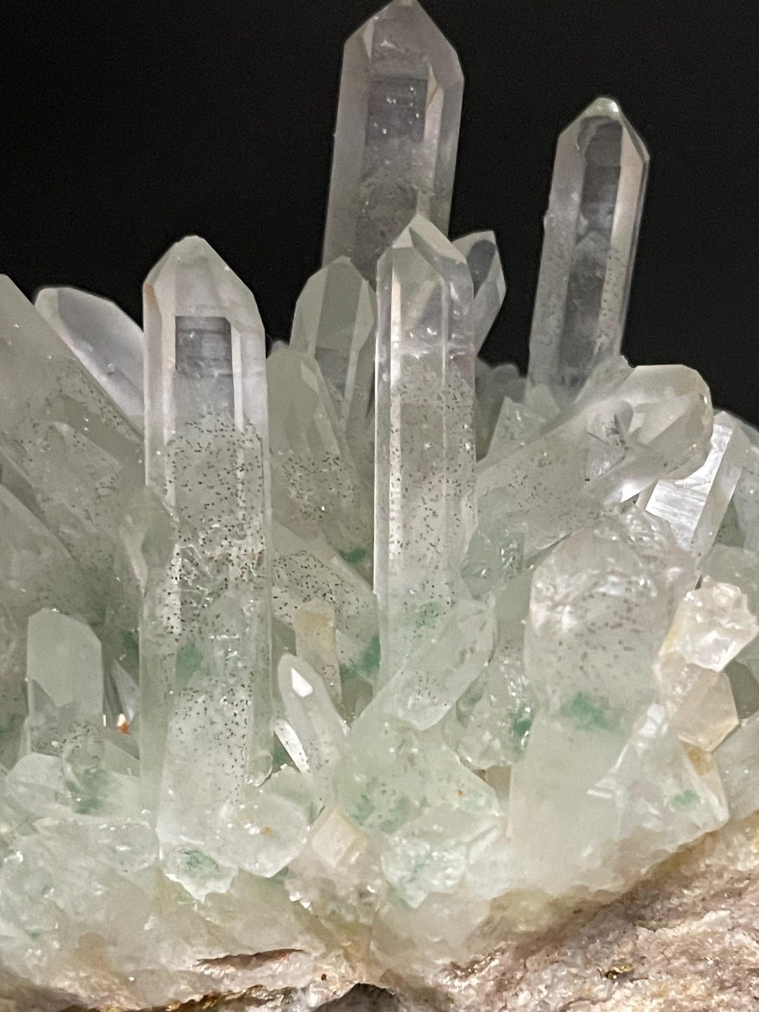 739g Jade Phantom Cluster Quartz With Hidden Pyramid From Brazil ...