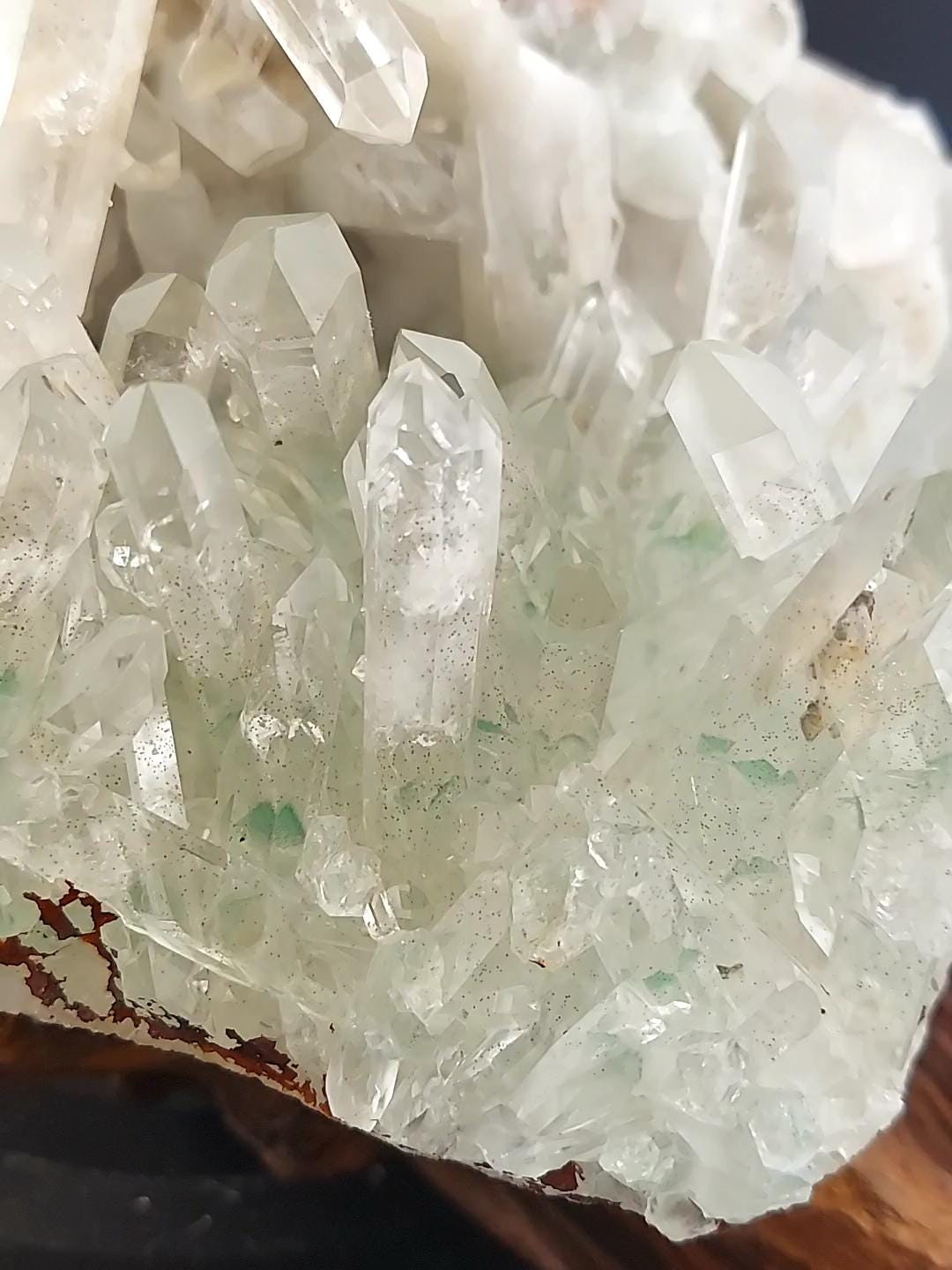 1166g Unique Sandwich Jade Phantom Cluster Quartz With Hidden Pyramid ...