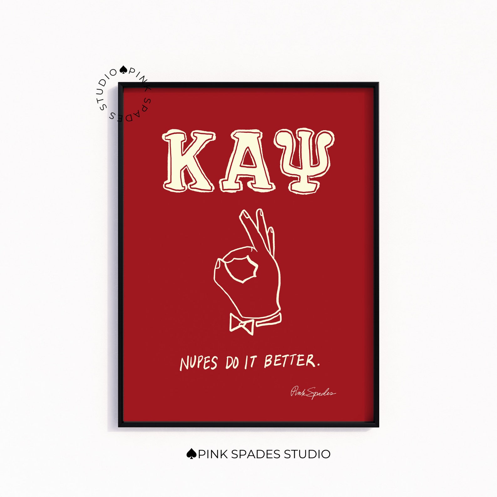 Kappa Alpha Psi Art Crimson and Cream Kappa Alpha Psi Print Doodle Art ...