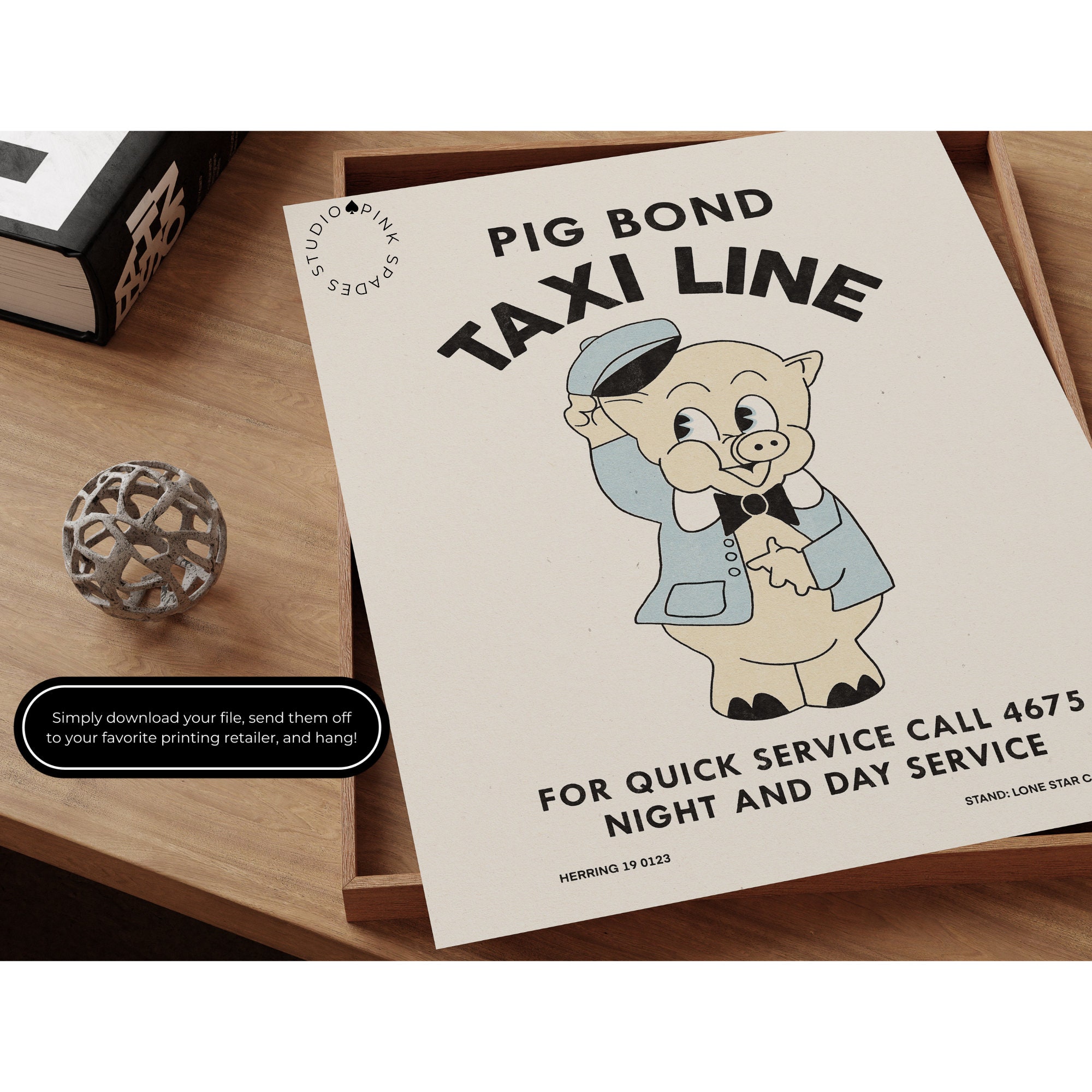 Black Wall Street Art Printable Vintage African American Art Pig Bond ...