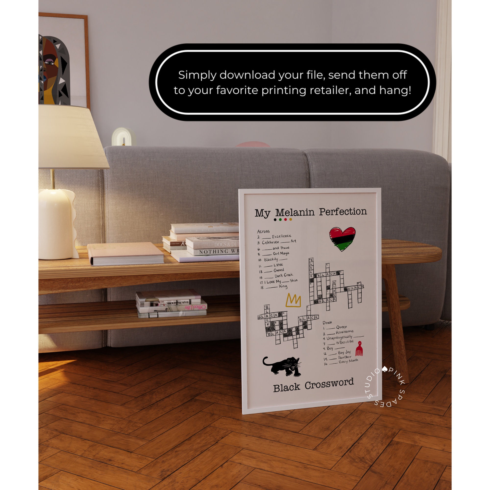 Black Art Black Crossword Puzzle Doodle African American Crossword ...