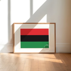 Black Art Print Black Flag Afro Pan African Flag Art Black Owned Home ...