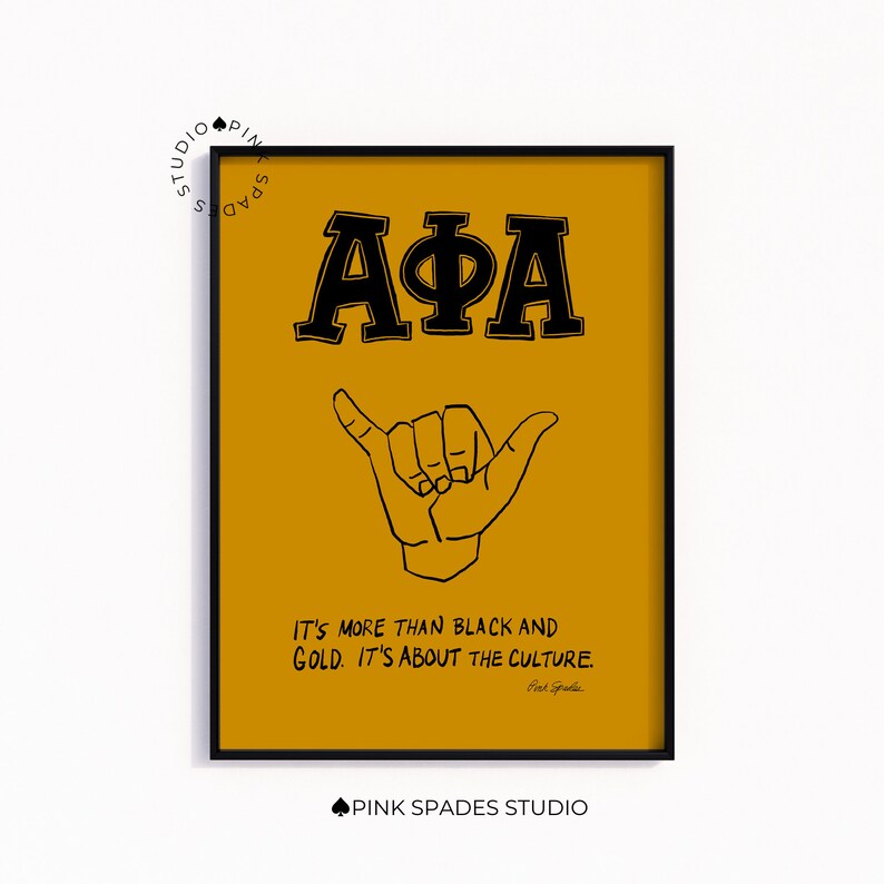 Alpha Phi Alpha Art Black and Gold Alpha Phi Alpha Print Doodle Art ...