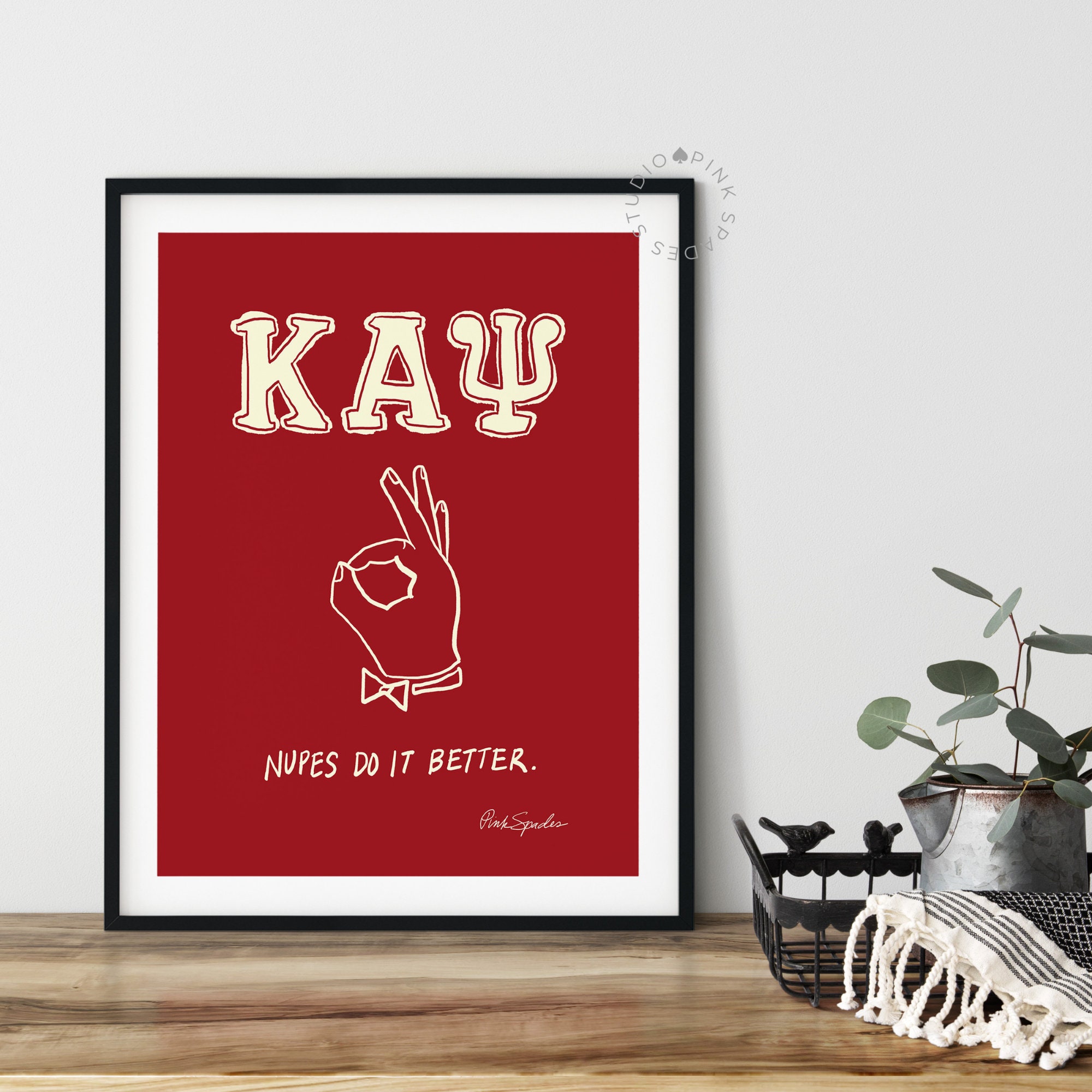 Kappa Alpha Psi Art Crimson and Cream Kappa Alpha Psi Print Doodle Art ...