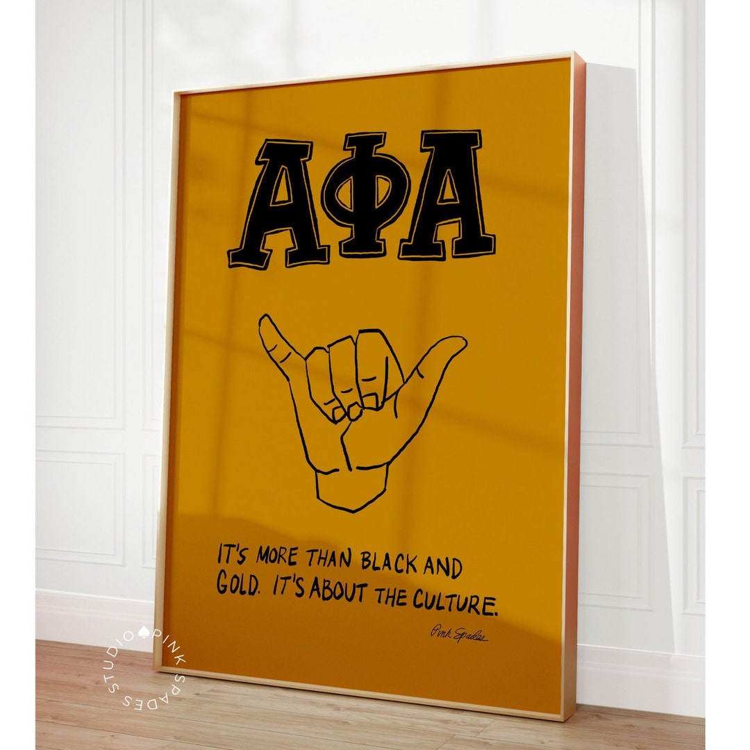 Alpha Phi Alpha Art Black and Gold Alpha Phi Alpha Print Doodle Art ...