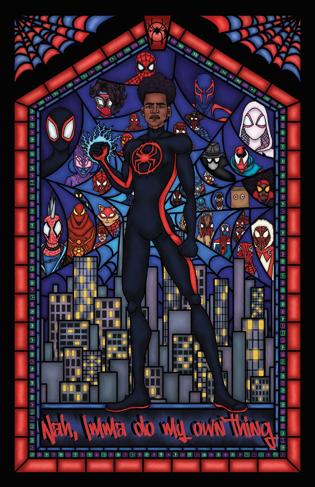 Miles Morales 11x17 Stained Glass Style Digital Art Print - Etsy