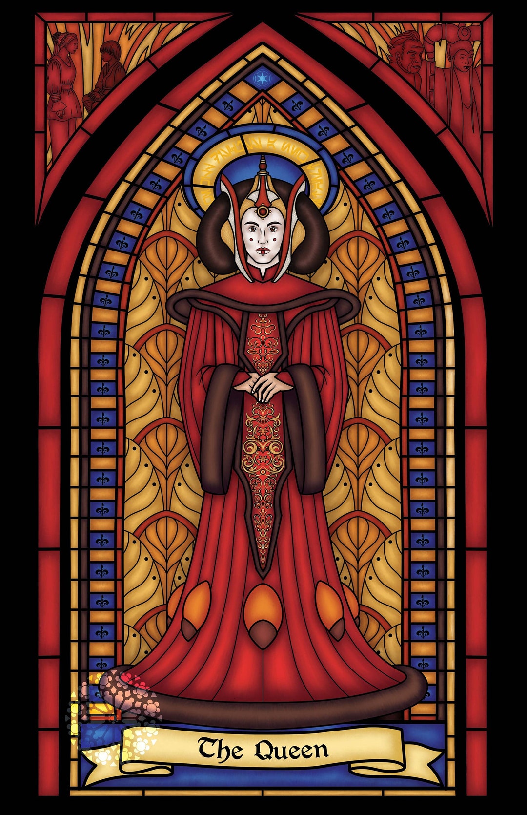 Queen of Naboo Padmé Amidala Stained Glass Style Digital Art Print - Etsy
