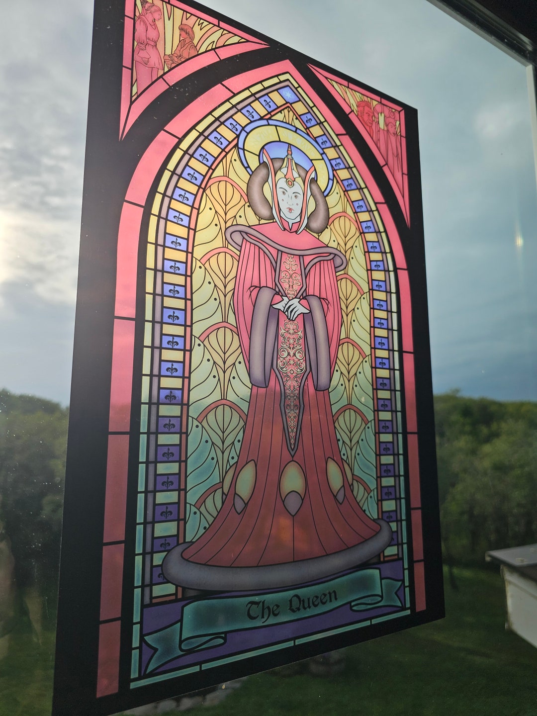 11x17 Queen of Naboo Translucent Stained Glass Style Static Window ...