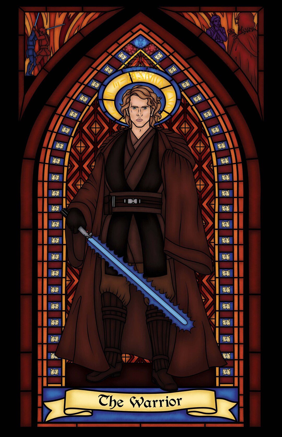 Anakin Skywalker Stained Glass Style Digital Art Print - Etsy