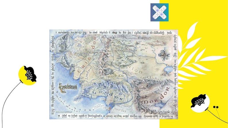 Old Middle Earth Map Cross Stitch Pattern, Shire, Hobbitton, DMC ...