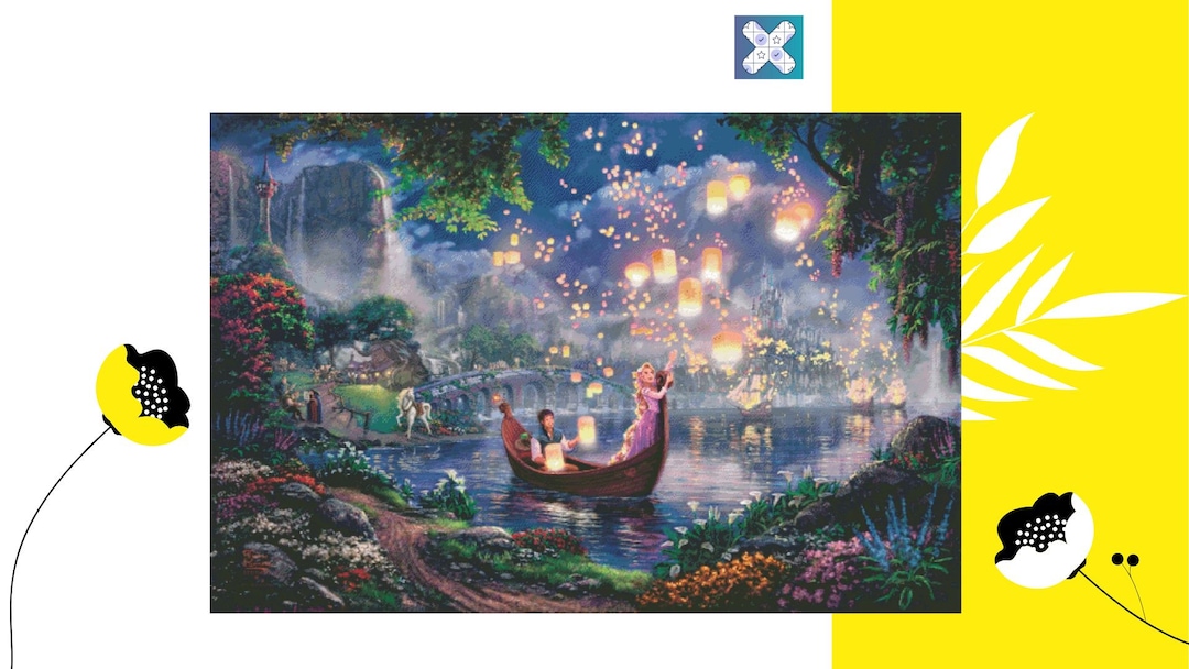 Tangled Cross Stitch Pattern PDF: Detailed Fairytale Design DMC ...