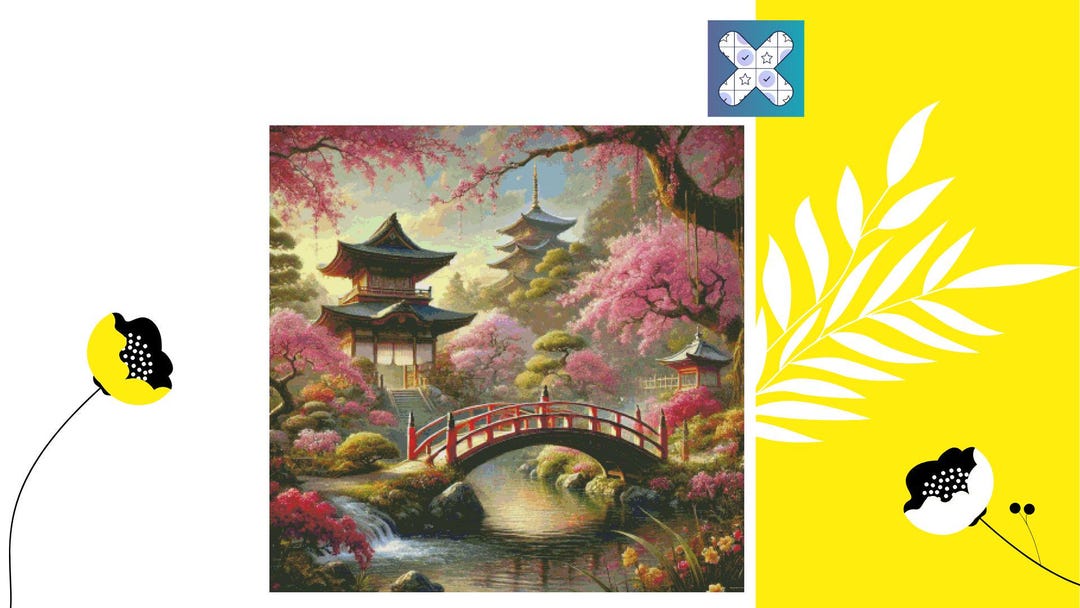 Japanese Garden Cross Stitch Pattern: Oriental Landscape, DMC ...