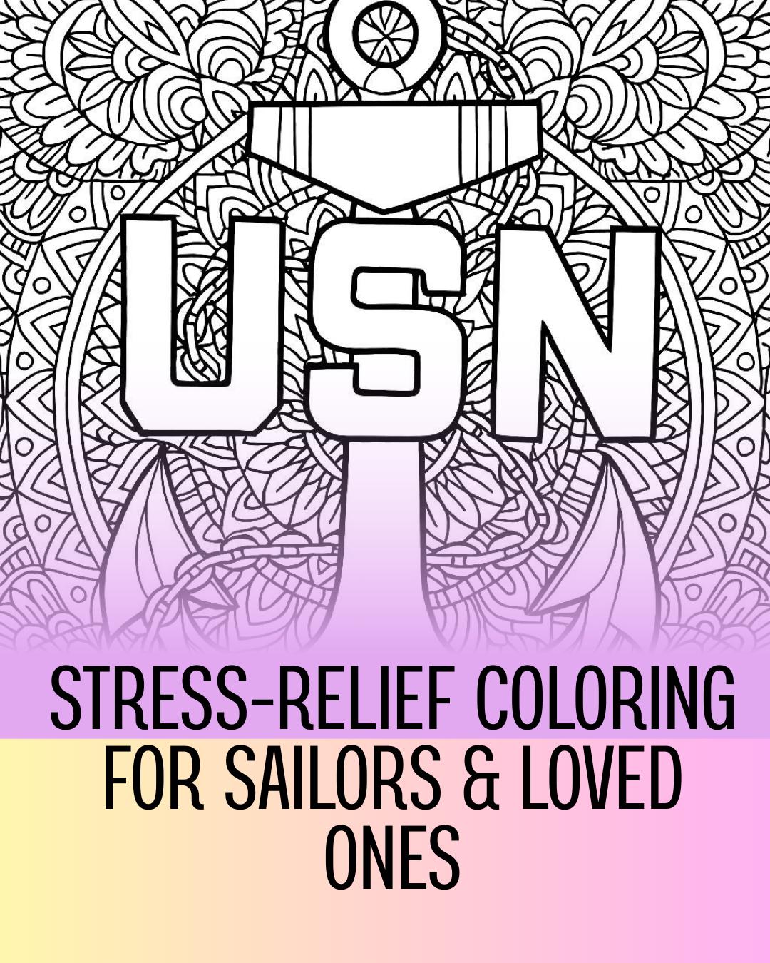 USN Anchor Mandala – Navy Adult Coloring Page - Etsy