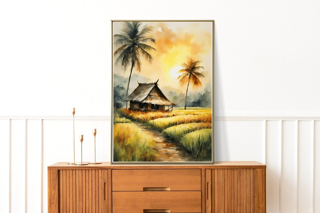 Field Landscape Print,paddy Field Poster,digital Print,field Poster ...
