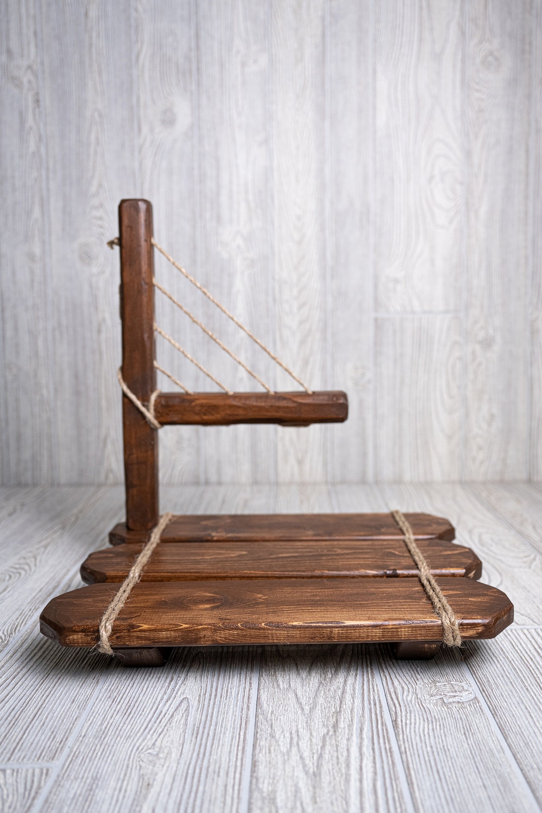 Wooden Raft, Real Wood, Antique, Rustic Wood, Brown, Baby Raft Prop ...