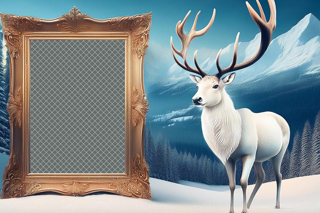 Christmas Photo Frame | Digital Background | Vintage Frame Digital ...