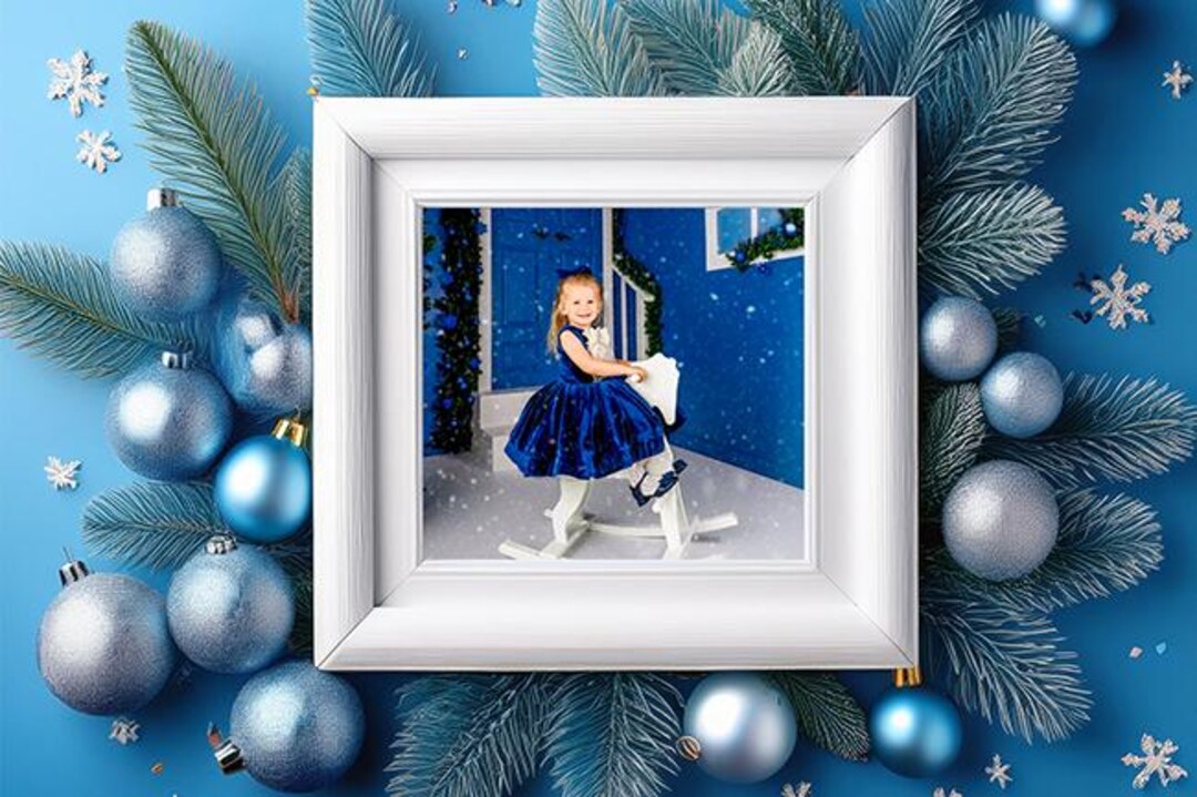 Christmas Photo Frame | Digital Background | Modern Frame Digital ...