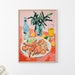 Shrimp Plate Print | Modern Sea Food Painting | Colorful Poster Print ...