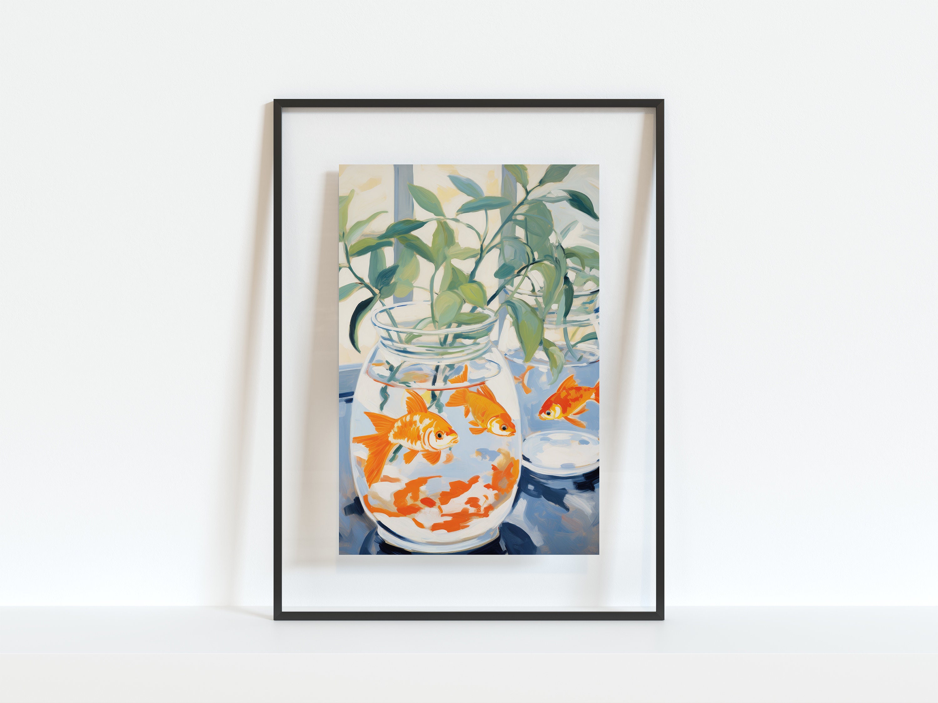 Goldfish Print | Modern Sea Animal Painting | Colorful Fish Poster ...