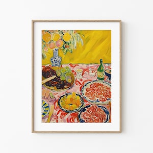 Tapas Food Spread Print | Modern Kitchen Painting | Food and Drink Wall ...
