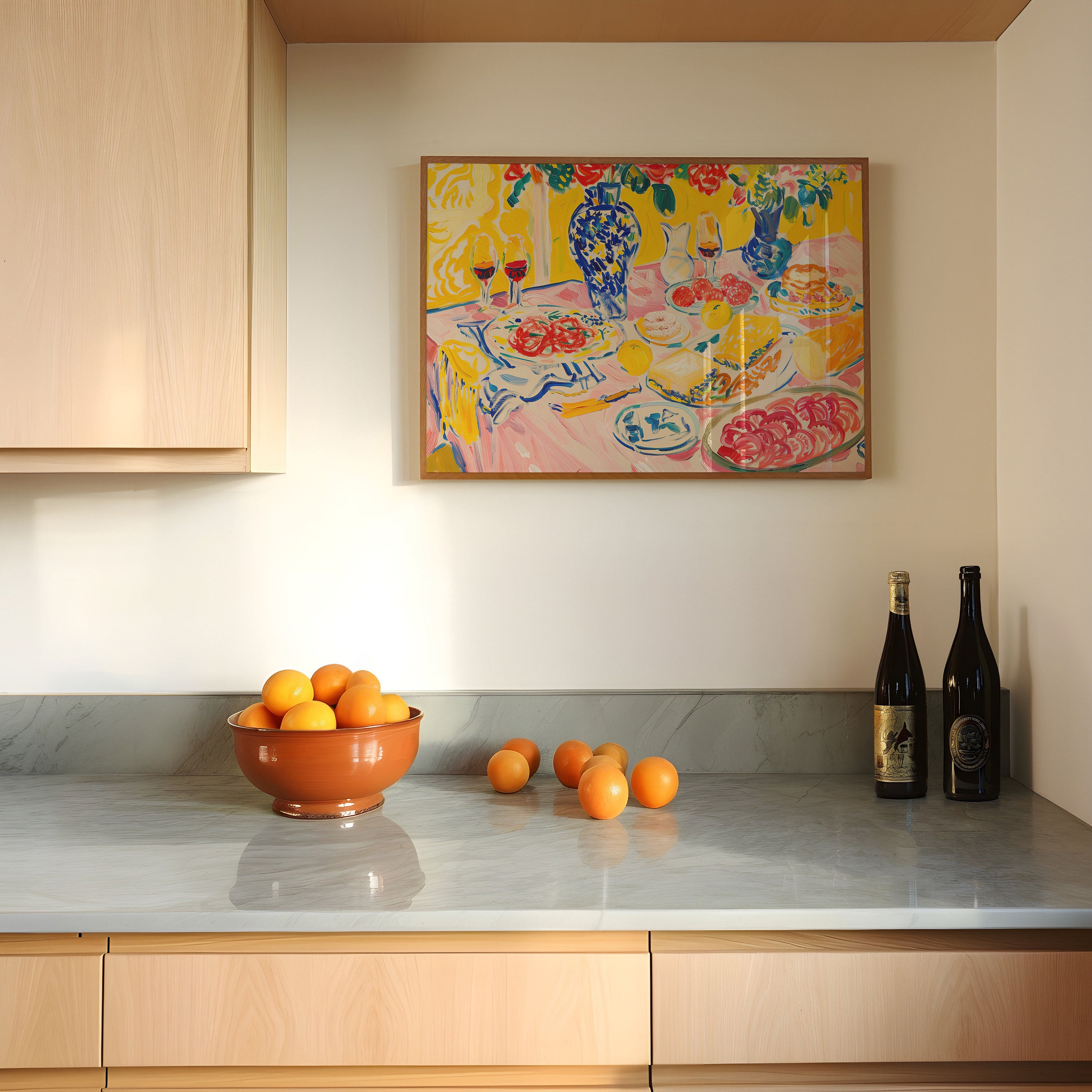 Tapas Food Spread Print | Modern Kitchen Painting | Food and Drink Wall ...