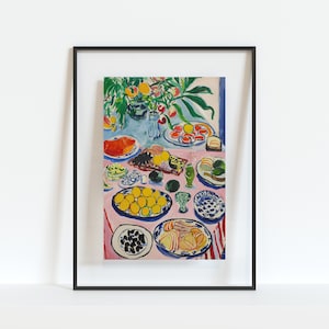 Food Spread Printable Art | Abstract Kitchen Painting | Tapas Poster ...