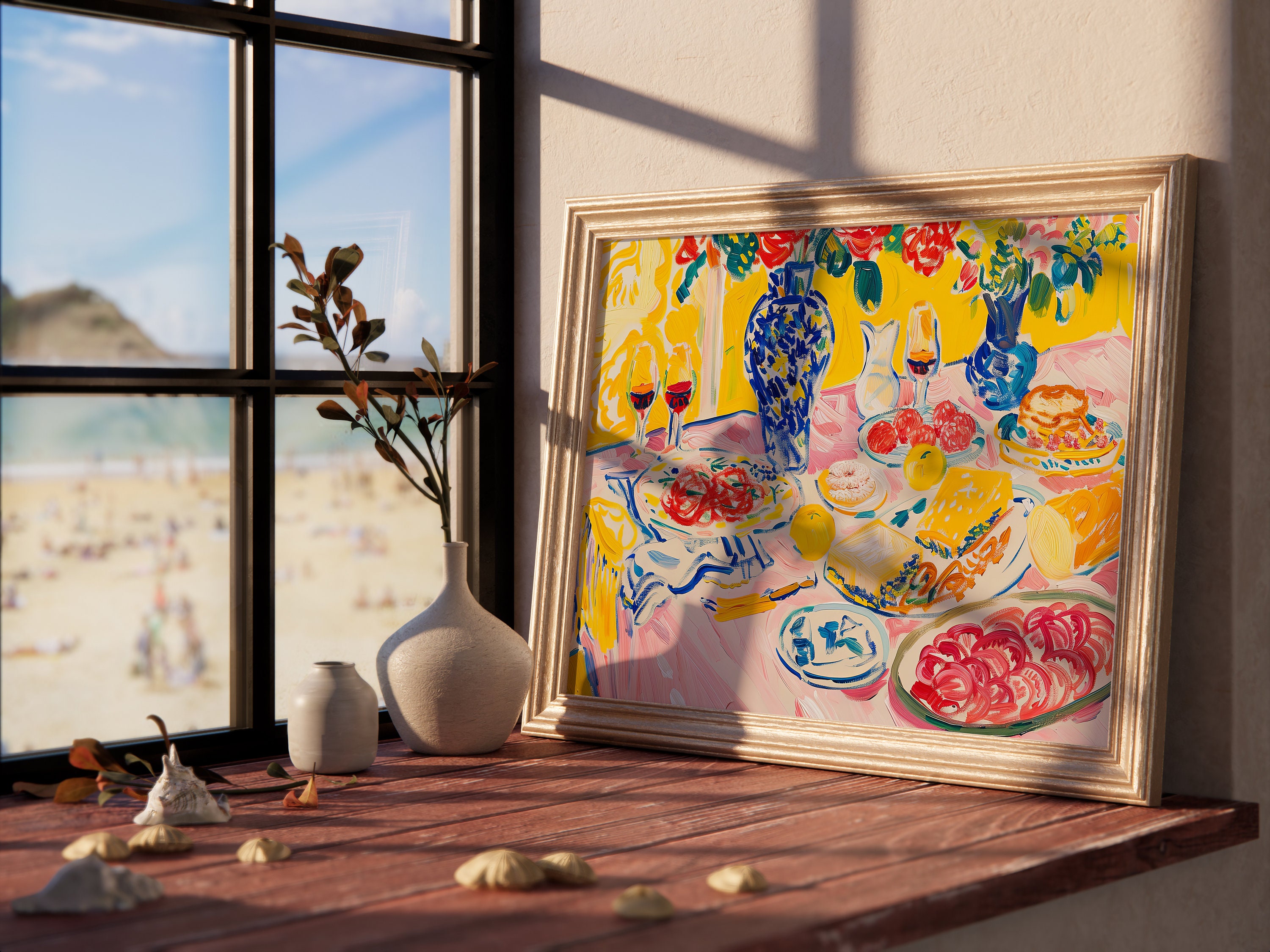 Tapas Food Spread Print | Modern Kitchen Painting | Food and Drink Wall ...