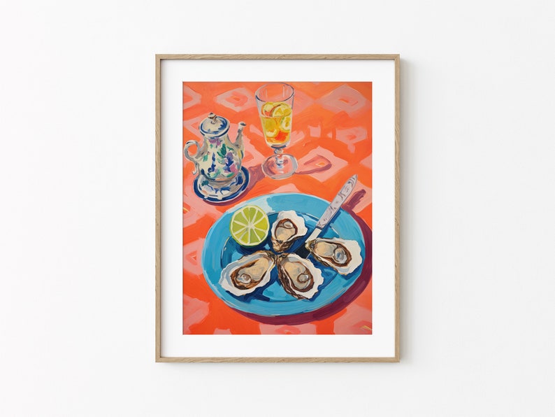 Henri Matisse Inspired Oyster Print Modern Painting Colorful Poster ...
