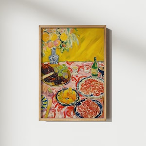 Tapas Food Spread Print | Modern Kitchen Painting | Food and Drink Wall ...