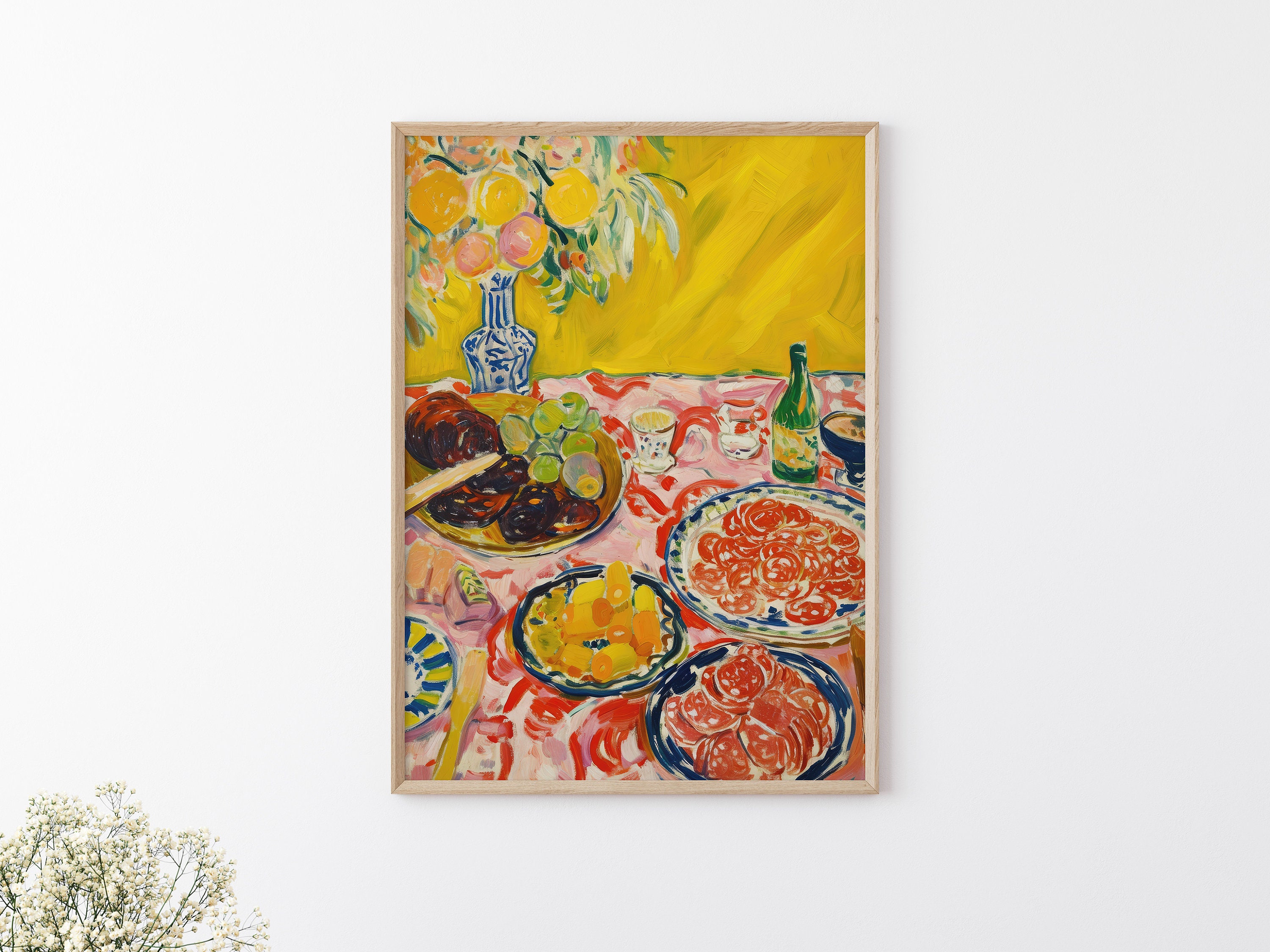 Tapas Food Spread Print | Modern Kitchen Painting | Food and Drink Wall ...