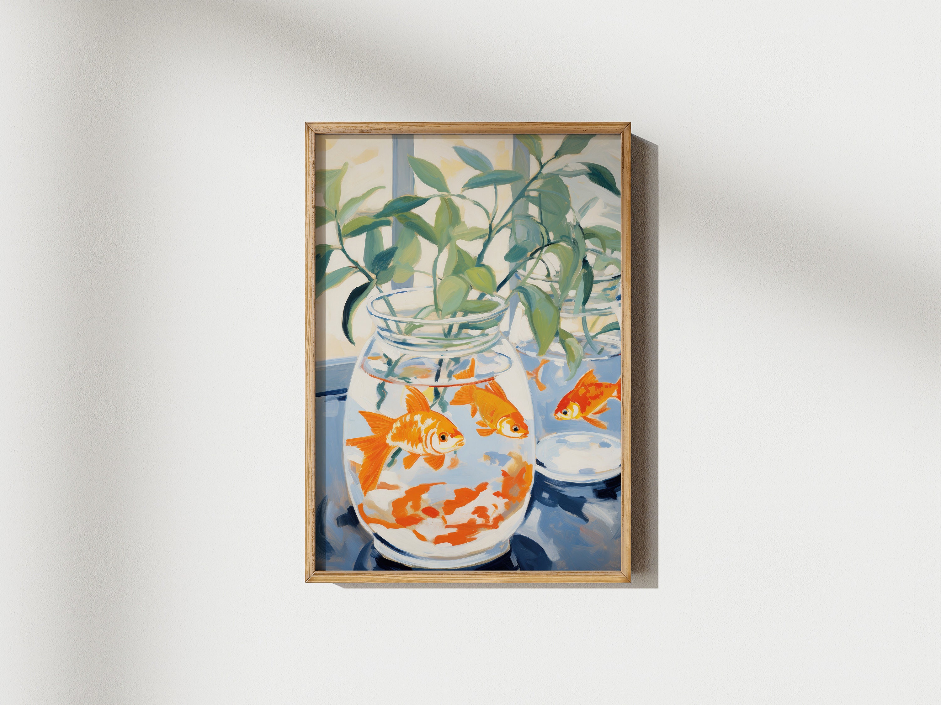 Goldfish Print | Modern Sea Animal Painting | Colorful Fish Poster ...