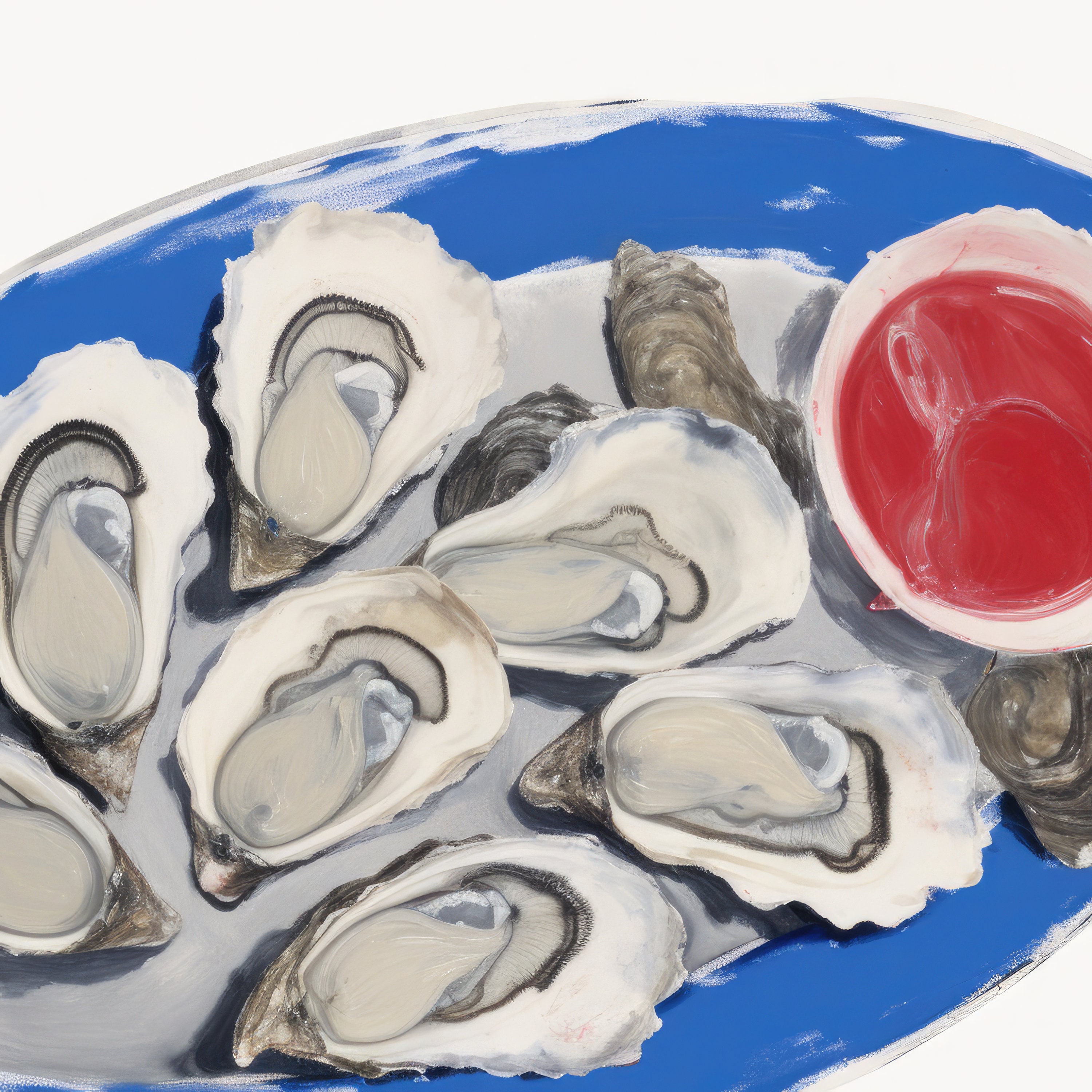 Oyster the Party Popper Print | Contemporary Blue Painting | Funky ...