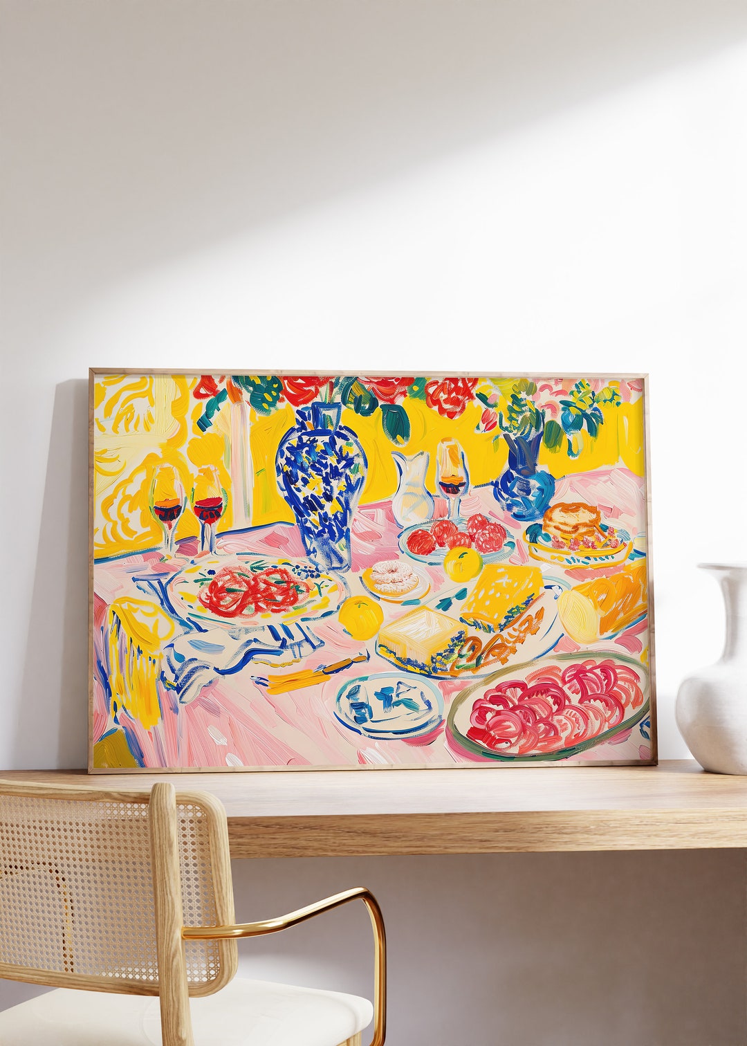 Tapas Food Spread Print | Modern Kitchen Painting | Food and Drink Wall ...