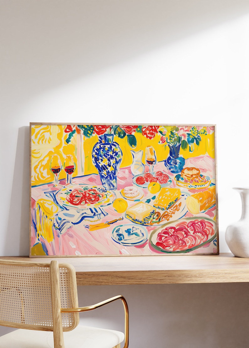 Tapas Food Spread Print | Modern Kitchen Painting | Food and Drink Wall ...