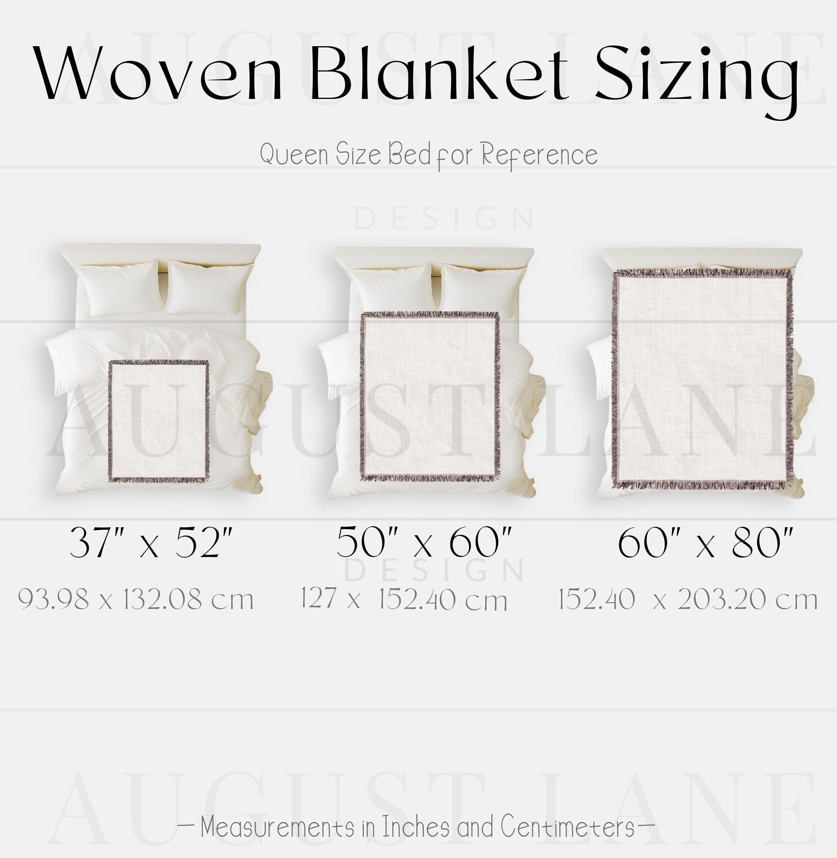 Blanket Size Chart Woven Blanket Mockup Woven Size Chart Woven Throw ...