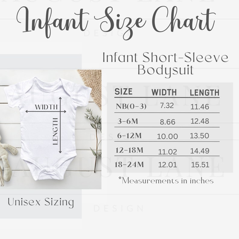 Infant Size Chart, Infant Bodysuit Size Guide, Rabbit Skins 4424 Size ...