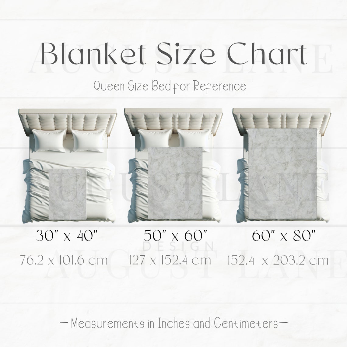Blanket Size Chart, Blanket Mockup Size Chart, Throw Blanket Mockup ...
