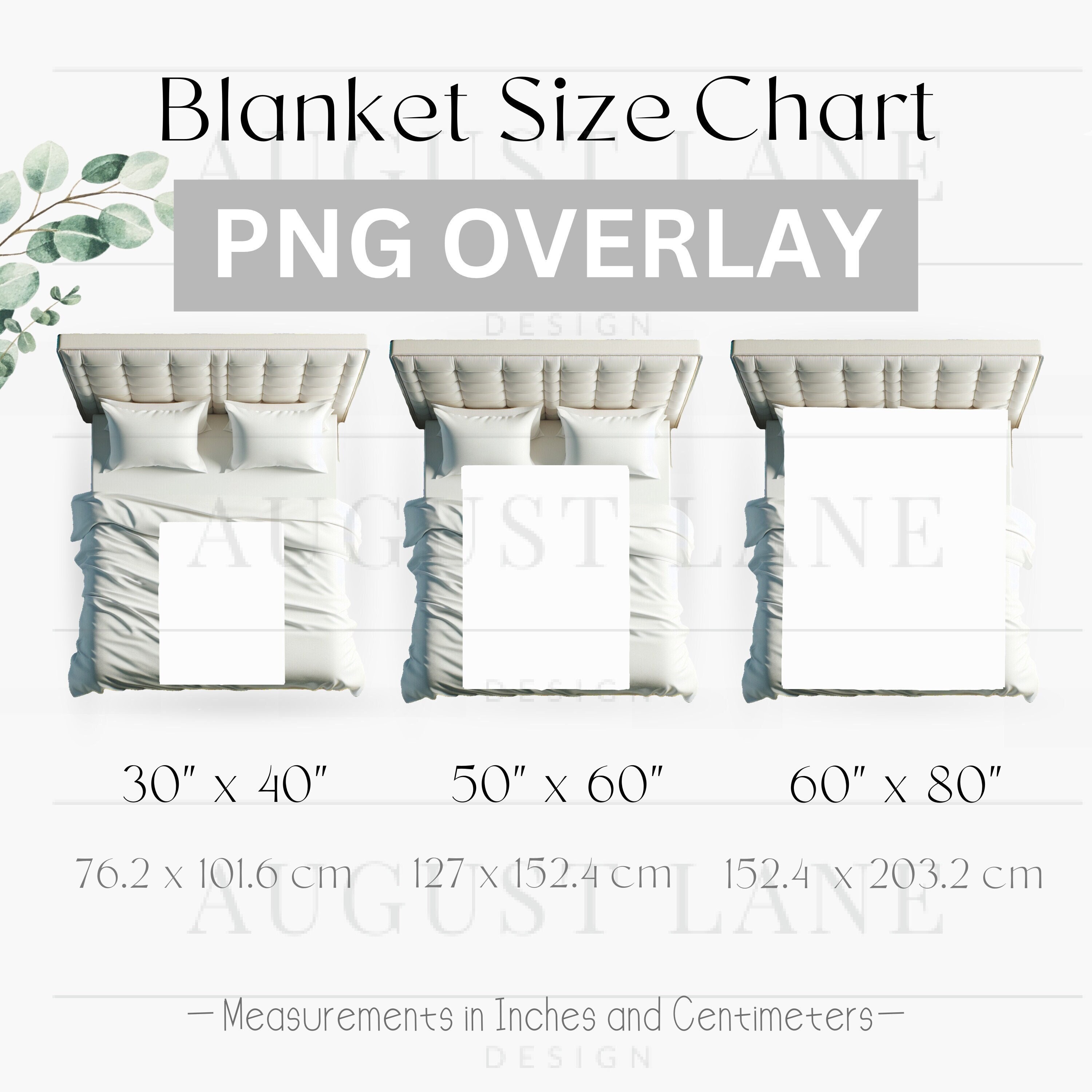 Blanket Size Chart, Blanket Size Chart Mockup, Throw Blanket Mockups ...